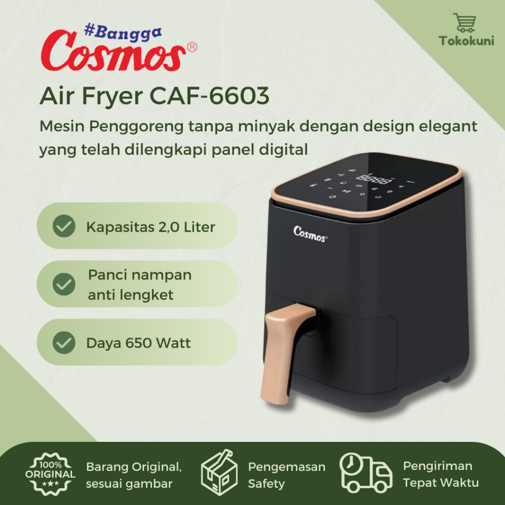 Jual Air Fryer Cosmos Kapasitas 2 Liter CAF-6603 650 Watt | Alat Penggoreng Goreng Tanpa Minyak ...