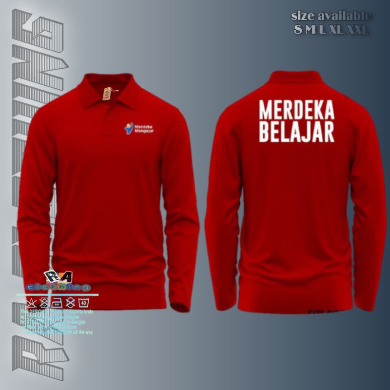 Jual KAOS KERAH MERDEKA BELAJAR MERDEKA MENGAJAR LENGAN PANJANG ...