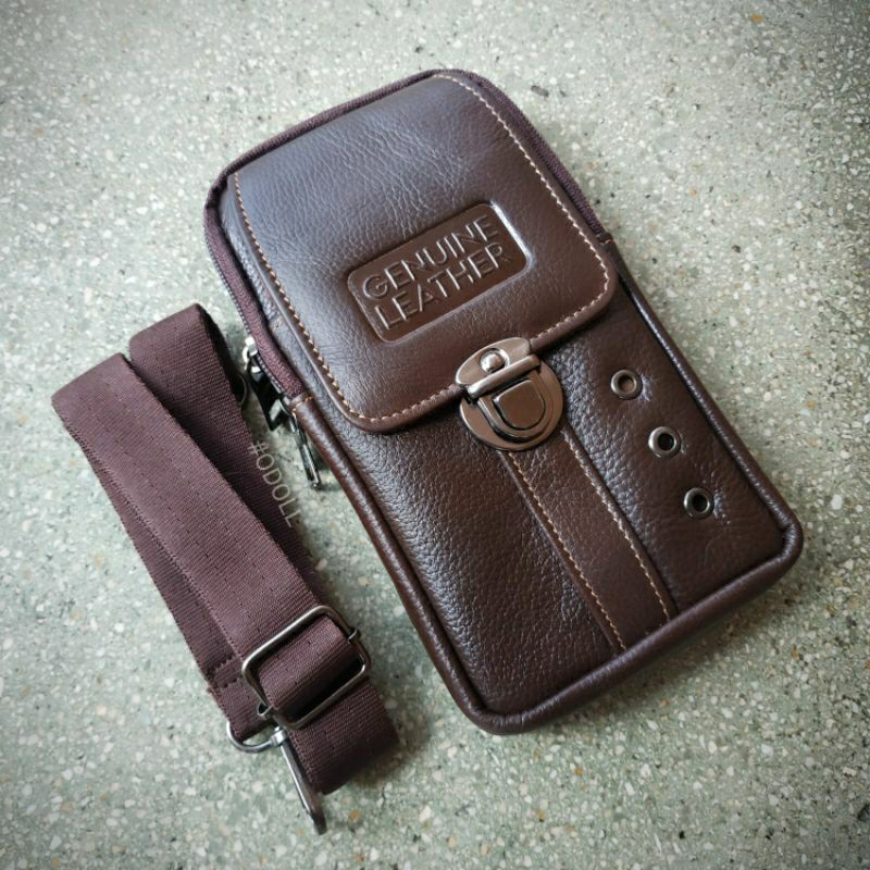 Jual Tas Hp Pinggang Pria Kulit Asli Ukuran Kecil Dompet Hp Atau Tempat Untuk Hp | Shopee Indonesia