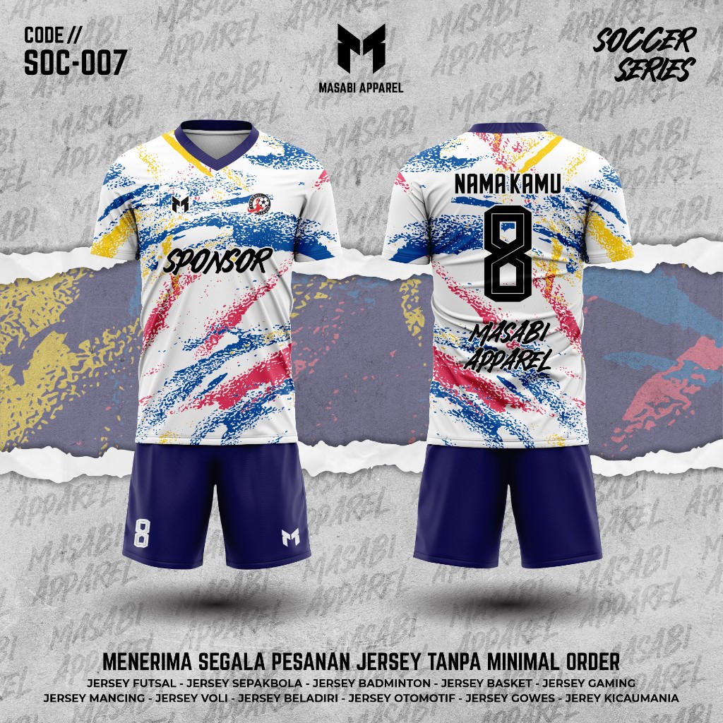 Jual Jersey Futsal/Sepak Bola/Badminton/Voli/Dsb Full Printing Bebas Custom Design Free Nama ...