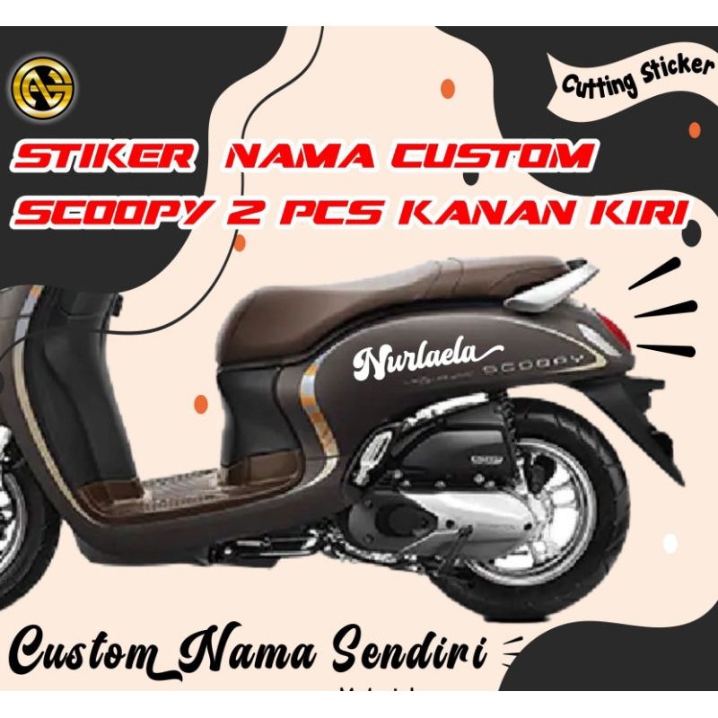 Jual Cutting Stiker Custom Nama Scoopy | Shopee Indonesia