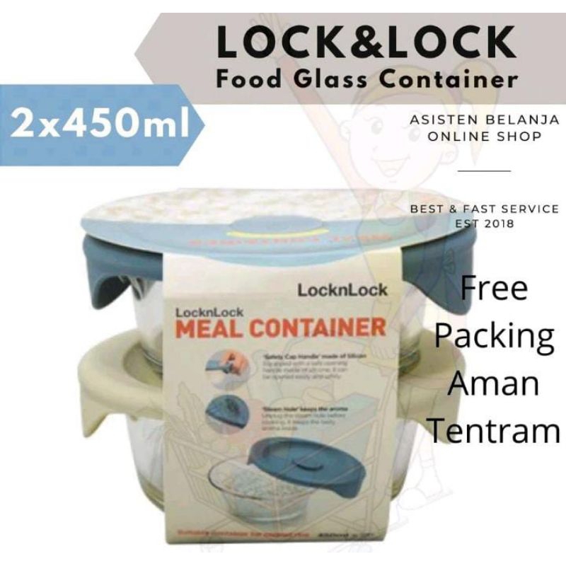 Jual LocknLock Oven Glass Food Container MPASI Bayi 2PCS @450ml - Lock ...