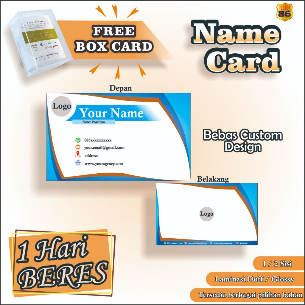 Jual Kartu Nama / Name Tag 2 Sisi (TERMURAH) Cetak Kartu Nama | Kartu Nama Custom Premium ...