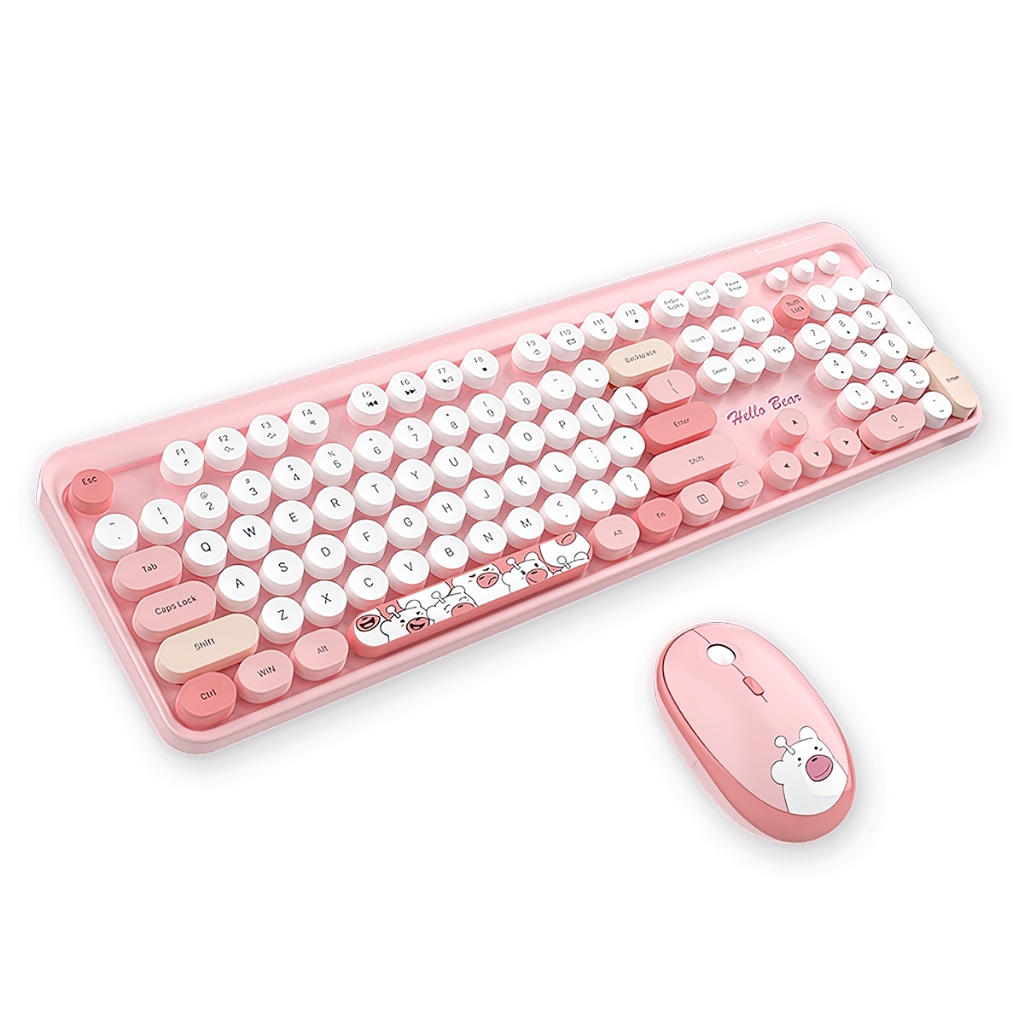 Jual MOFii Keyboard Mouse Wireless 2.4G Set Hello Bear | Shopee Indonesia