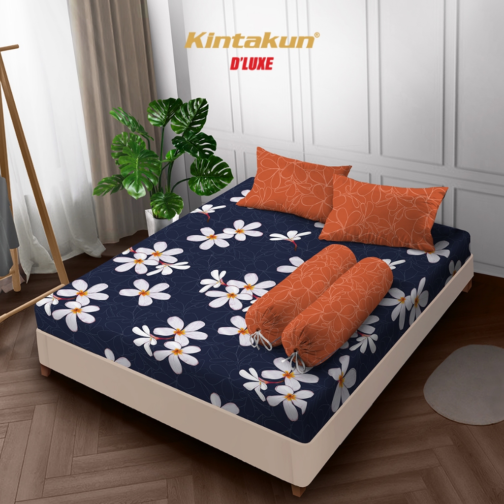 Jual Kintakun Sprei Fitted 160/180/200 Thania Bunga Dluxe Microtex Biru ...
