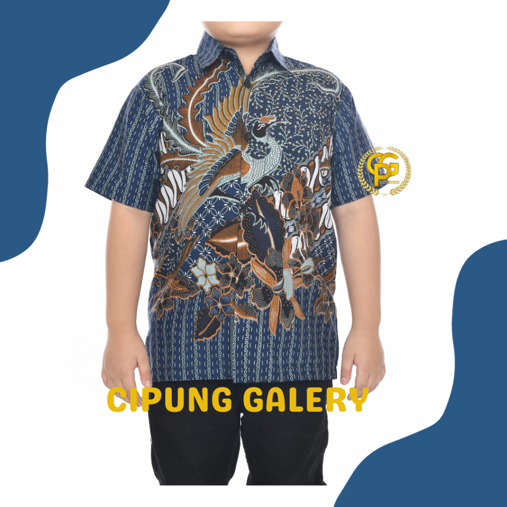 Jual BATIK ANAK 2-15 TAHUN MOTIF BURUNG KENARI BIRU NAVY BAHAN PRIMIS ...
