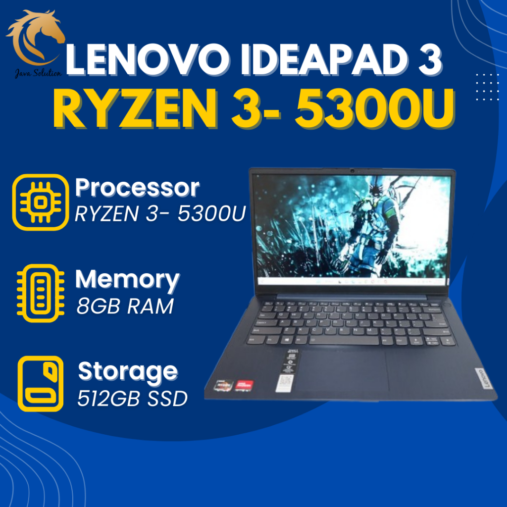 Jual Laptop Lenovo Ideapad 3 Slim 3 AMD Ryzen 3-5300U Ram 8GB SSD 512GB ...