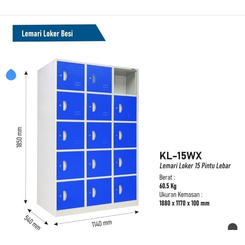 Jual Locker 15 pintu lebih besar KL-15WX | Shopee Indonesia