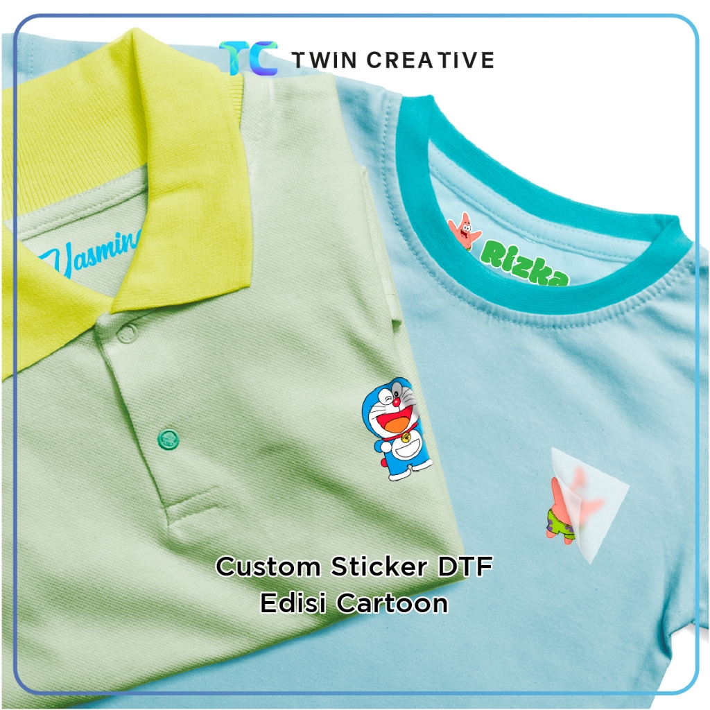 Jual Custom Sticker DTF Edisi Cartoon Sablon Setrika Siap Press ...