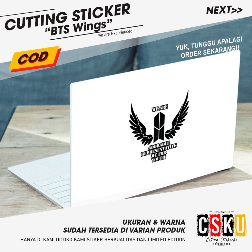 Jual Cutting Sticker BTS Wings Variasi Motor Mobil Helm Spakbor Dasbor ...