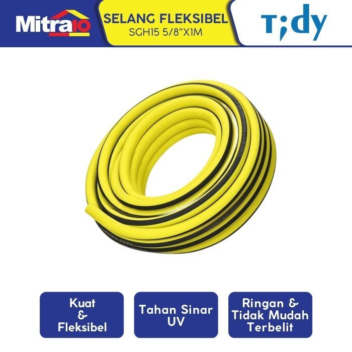 Jual Tidy Selang Fleksibel SGH15 5/8X1M 115 Meter Kuning - Hitam (Roll ...
