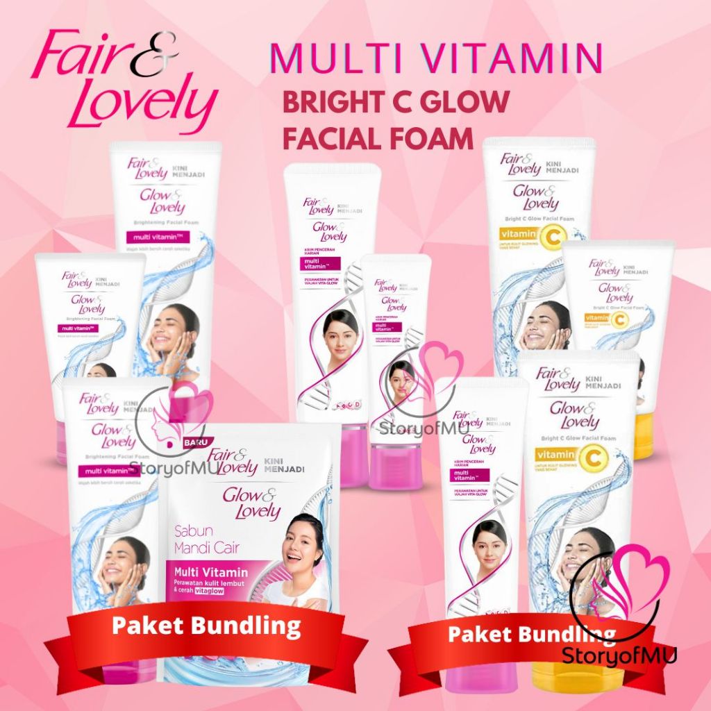 Jual FAIR | GLOW & LOVELY Fairness Multi Vitamin | Bright C Facial Foam ...