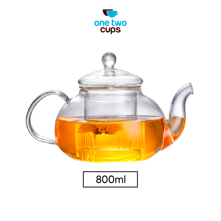 Jual One Two Cups Teko Teh Kaca Tahan Panas dengan Saringan Teapot 800ml - 8CV102 | Shopee Indonesia