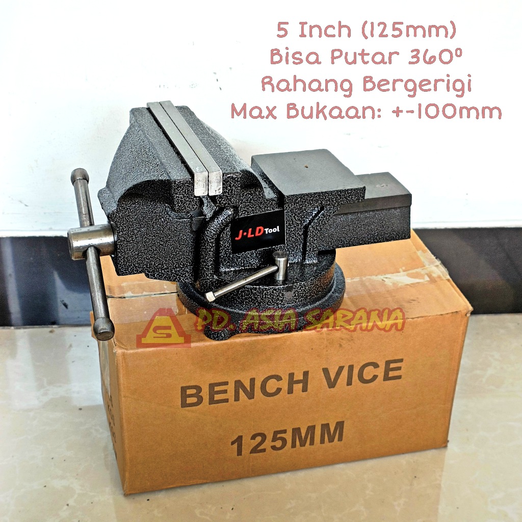 Jual Catok Ragum Putar 5" Inch JLD Bais Besi Tanggem Paron Bench Vise ...