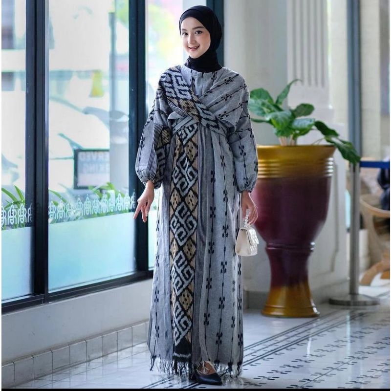 Jual baju tenun wanita - dress tenun troso jepara - dress gamis tenun etnik terbaru - pakaian ...