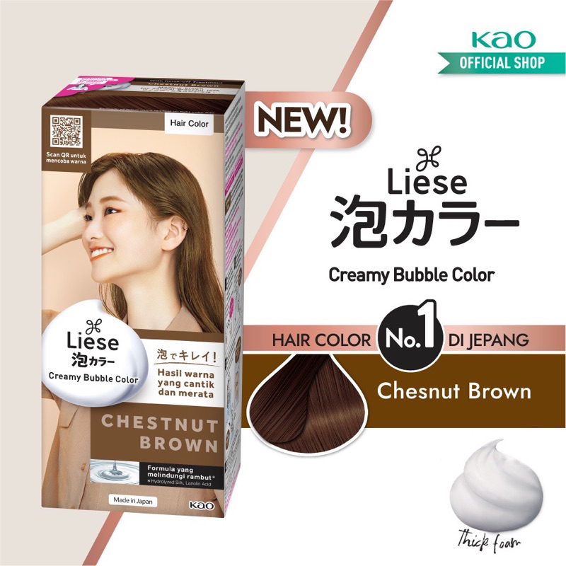 Jual Liese Bubble Hair Color Foam Cat Rambut Permanent Chesnut Brown ...