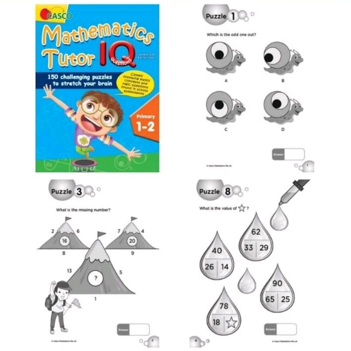 Jual casco mathematic tutor IQ primary 1-2 buku edukasi workbook anak ...