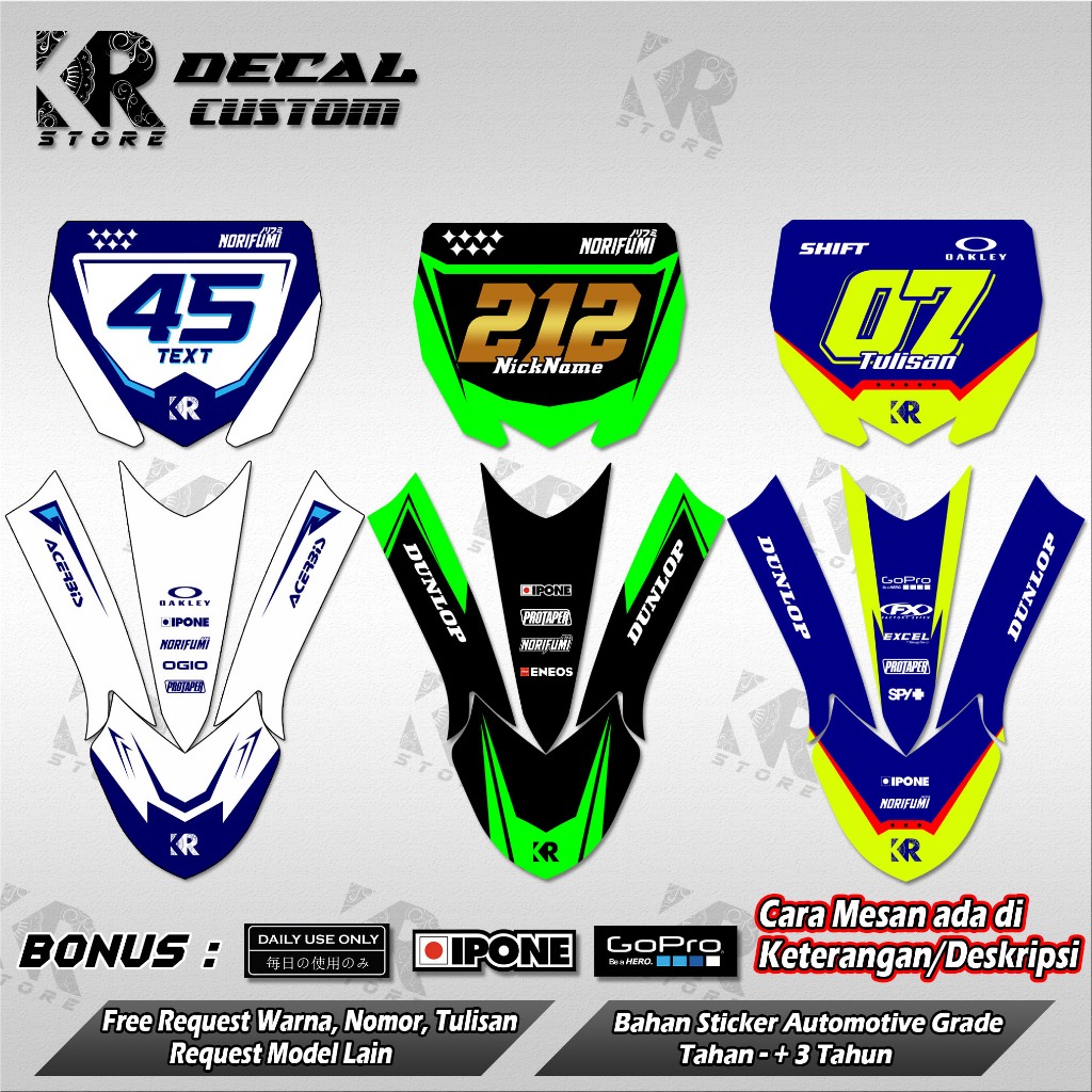 Jual Sticker Decal YZ 85 New Papan dan Spakbor Depan | Stiker motor ...