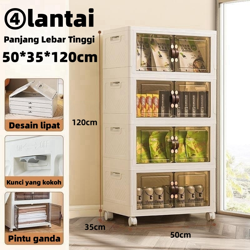 Jual Panjang60CM triple kotak penyimpanan storage box susun lemari ...