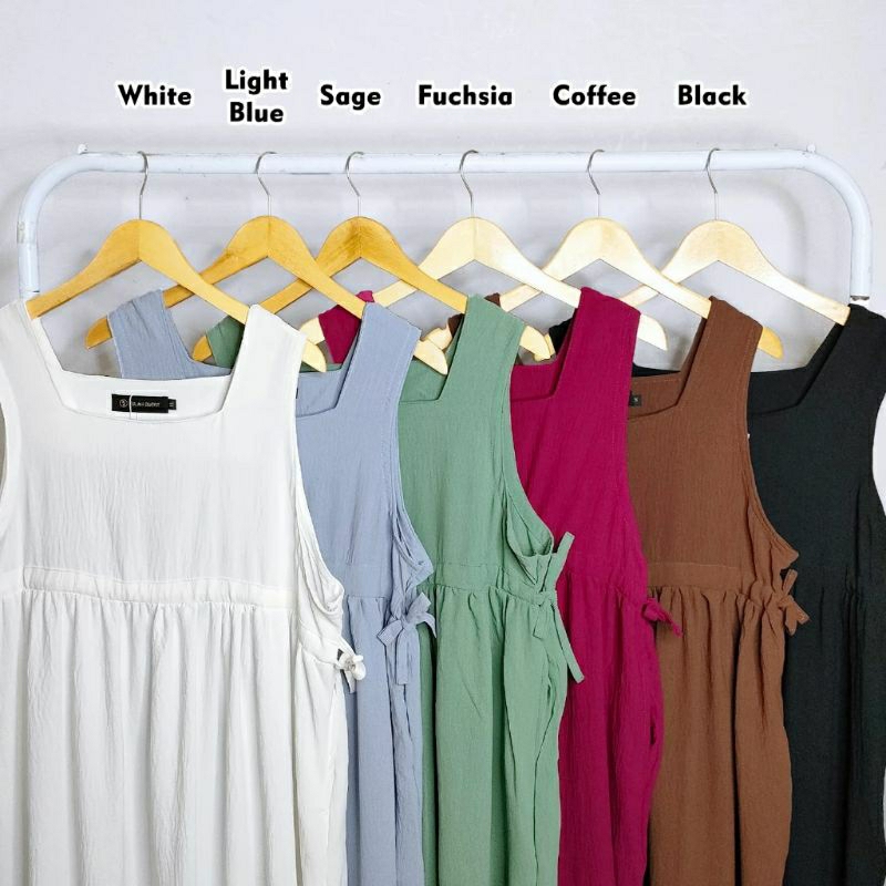 Jual overall dress tali serut inner dress tali serut crinkle air flow ... Jual overall dress tali serut inner dress tali serut crinkle air flow ...