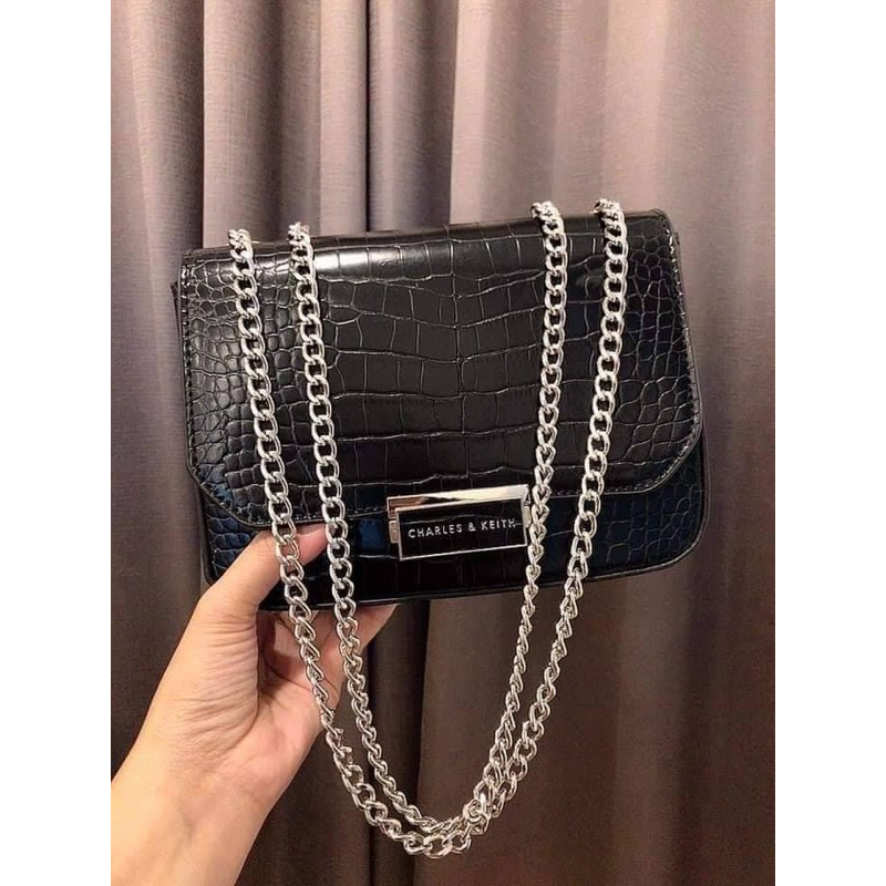 Jual Tas Selempang Wanita CK Double Link Pushlock - Tas Rantai | Shopee ...