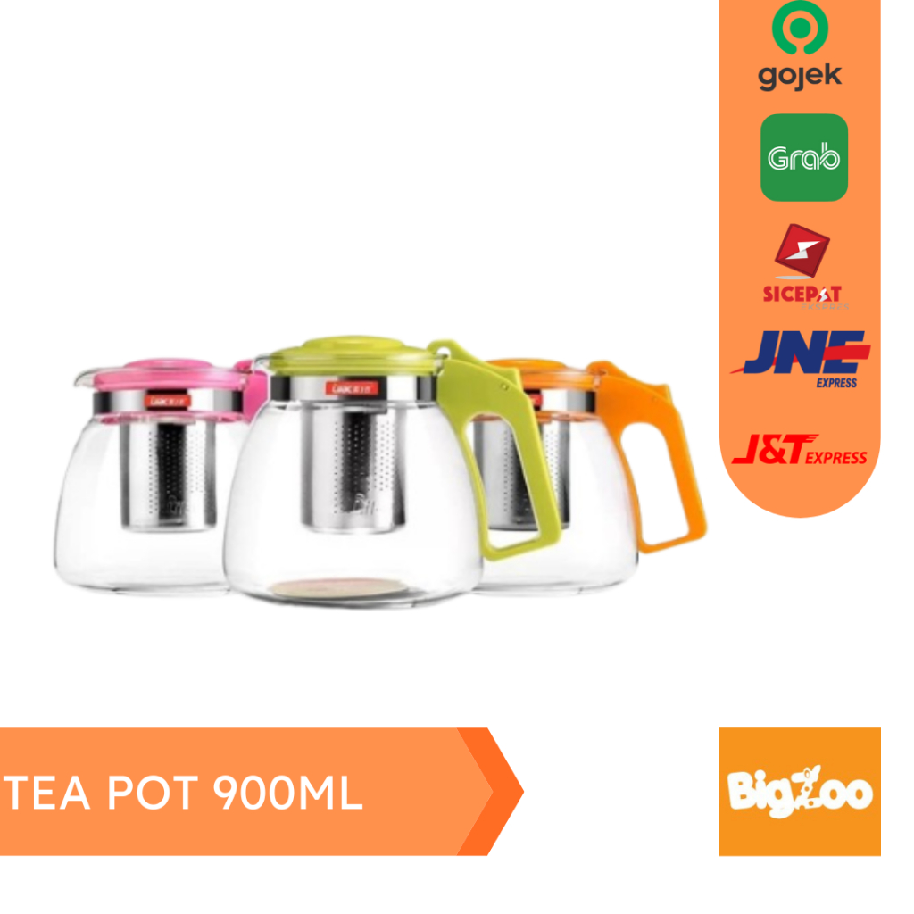 Jual Bigzoo Lilac Teko Tea pot Kaca Dengan Saringan Stainless 900ml ...