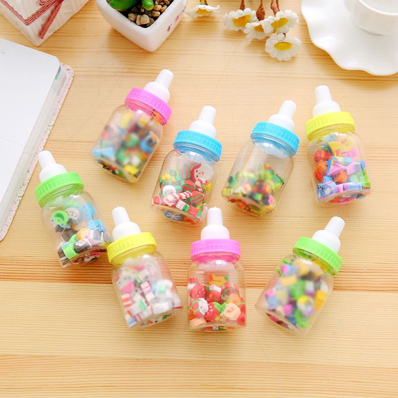 Jual penghapus mini dalam kemasan botol susu dengan design karakter ...