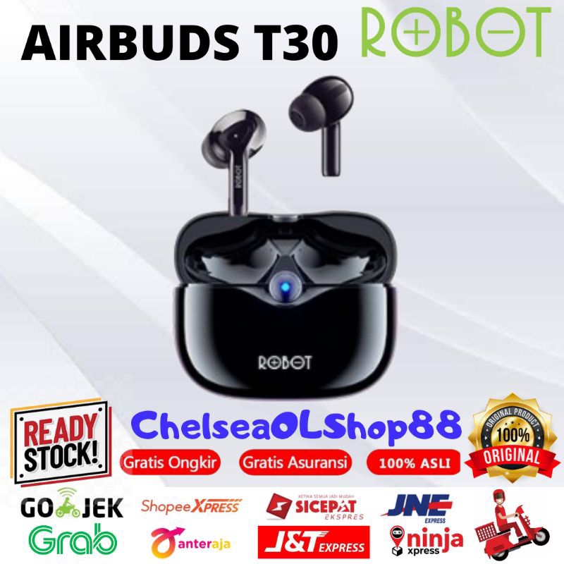 Jual ROBOT HEADSET HETSET BLUETOOTH AIRBUDS T30 GARANSI RESMI ROBOT ...