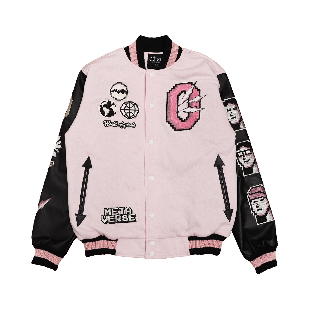 Jual Varsity Jacket Metaverse | Pink | Shopee Indonesia