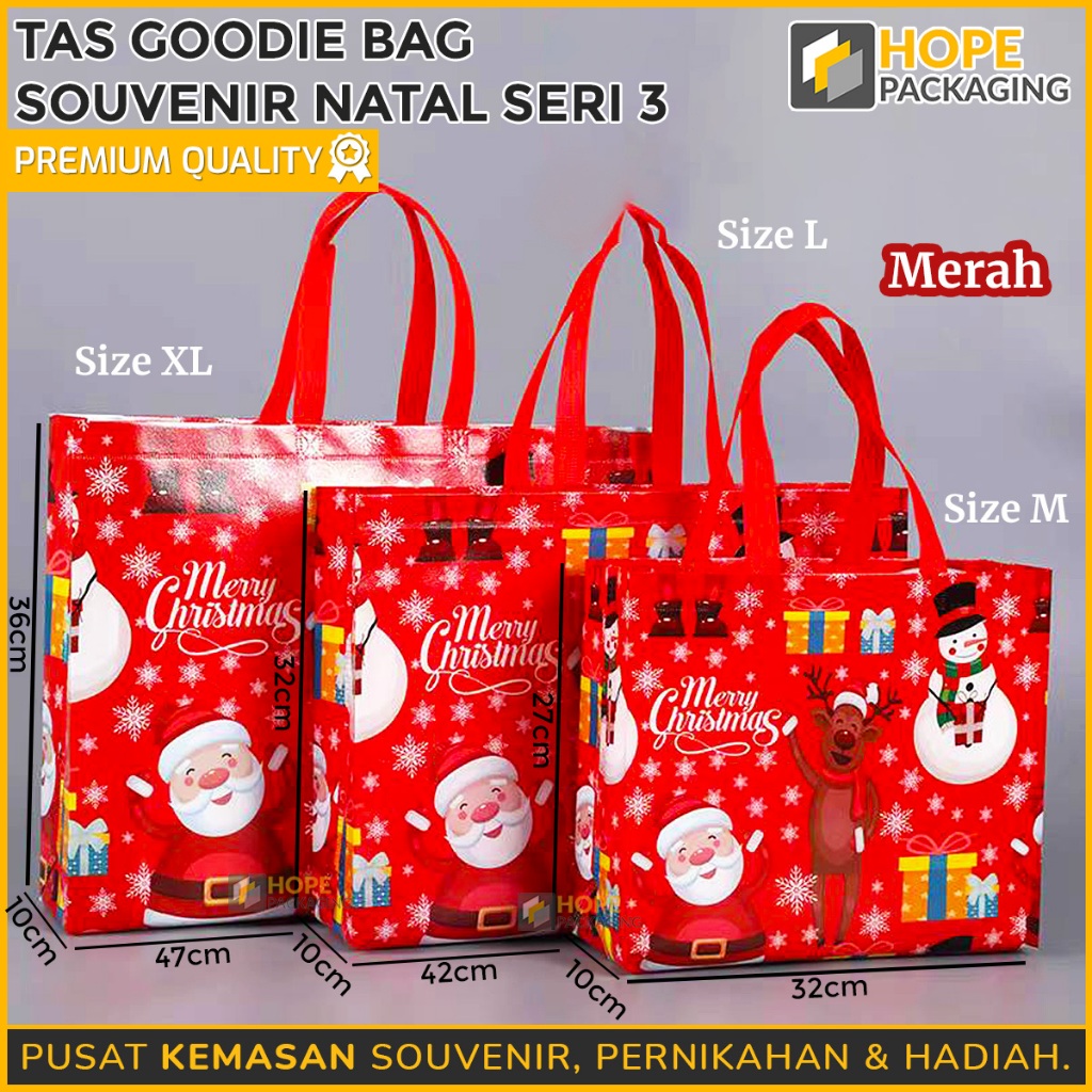 Jual Goodie Bag Laminasi Natal / Tas Souvenir Kue Natal / Goodie Bag ...