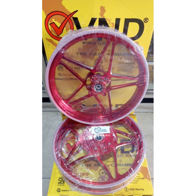 Jual Velg VND Vspeed Gen2 Mio M3 Red Disc Depan Lubang 4 (UK 185/215-14 ...