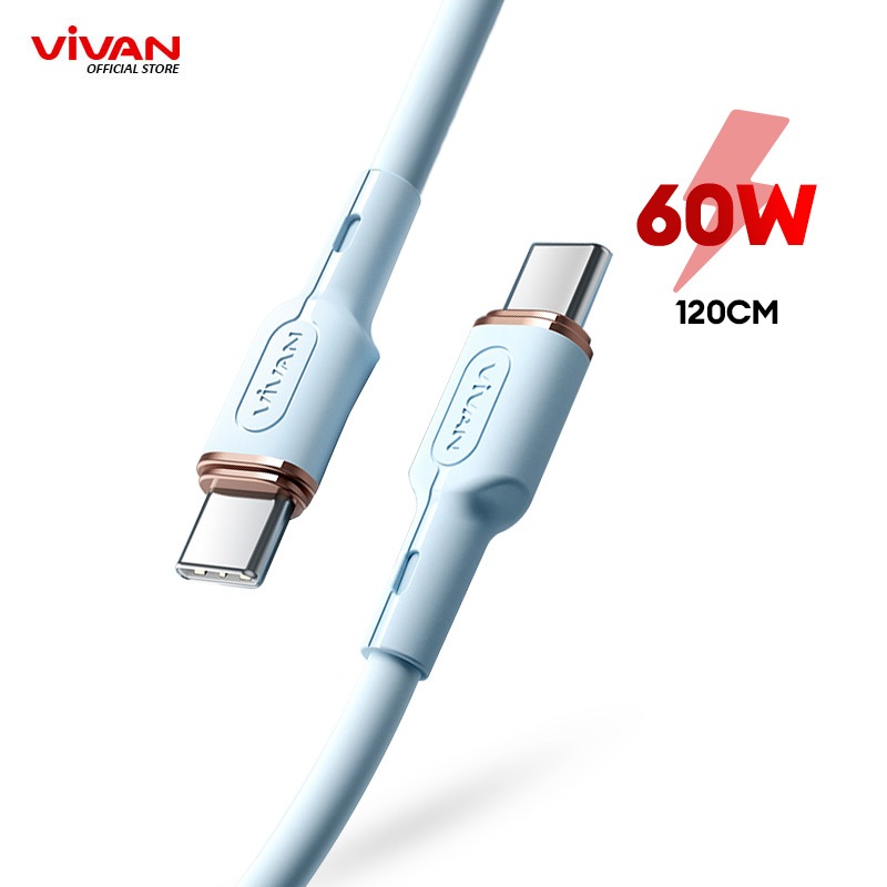 Jual VIVAN Kabel Silikon Type C to Type C / Type C to Lightning Fast ...