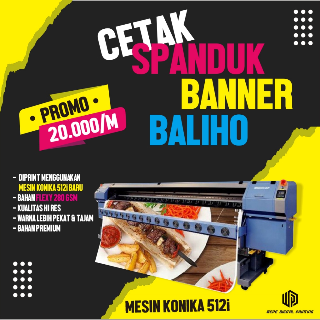 Jual PROMO CETAK SPANDUK BANNER FLEXI 280 gr | Shopee Indonesia