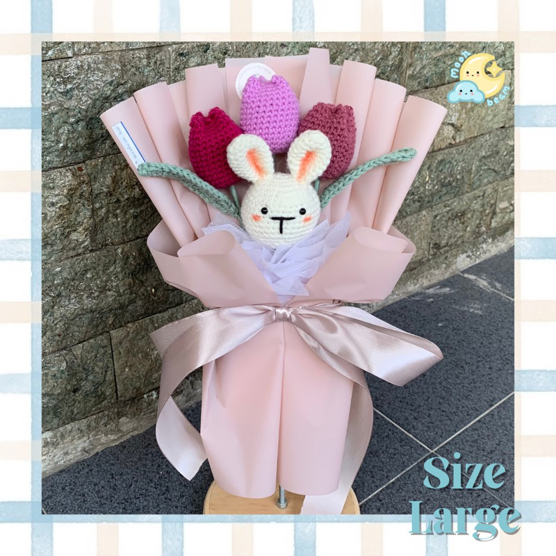 Jual BUKET BUNGA RAJUT LARGE PART 1 / Crochet Bouquet Large by Moon ...