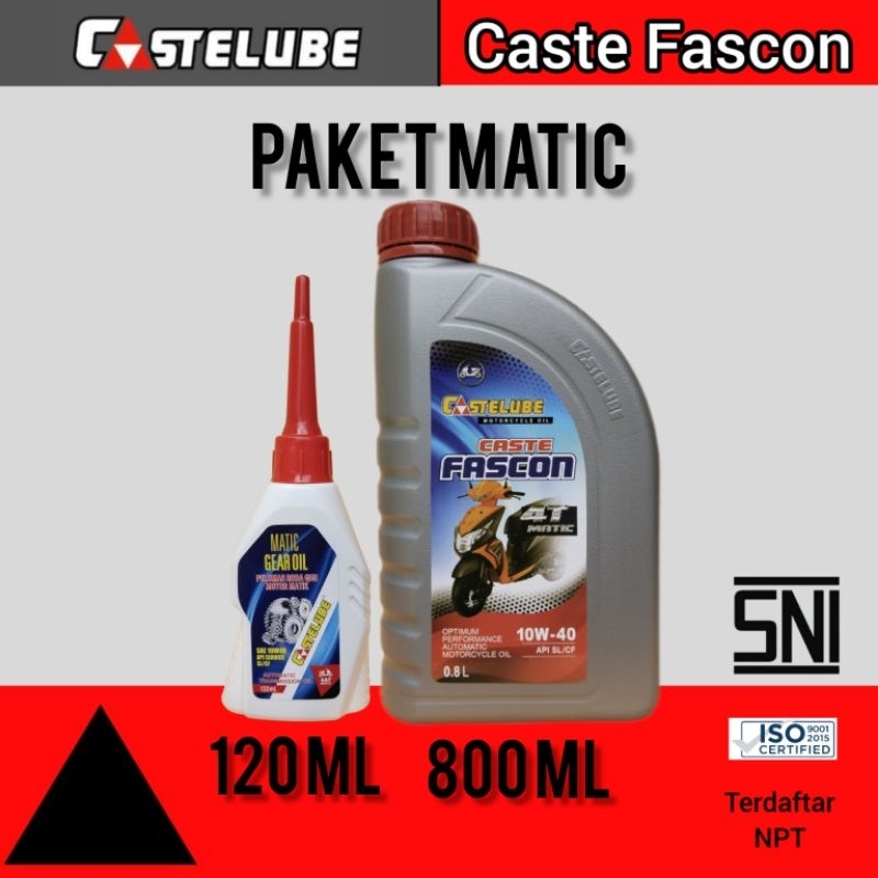 Jual Castelube Paket Matic 800ml SAE 10W-40 & Gear Matic 120ml | Shopee ...