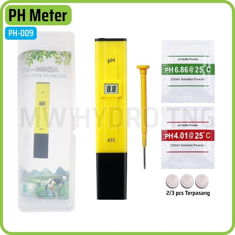 Jual PH Meter Hidroponik Auto Calibrate - Kuning (PH-01) + Bubuk ...