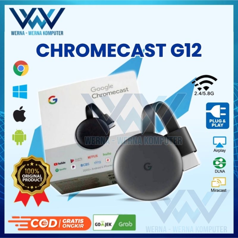 Jual Google Chromecast 3rd Generation G12 Wireless Mirroring display on ...