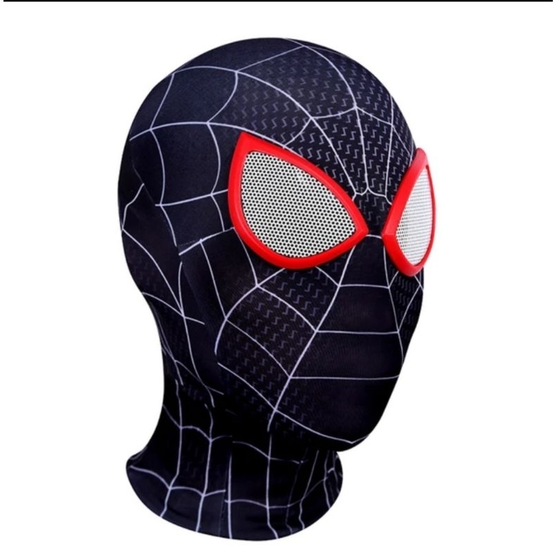 Jual Topeng Spiderman Mask Hitam Miles Morales Spider-Man Merah ...