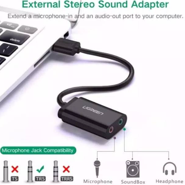 Jual Best Ugreen Soundcard Eksternal Usb 2.0 Audio Sound card External ...