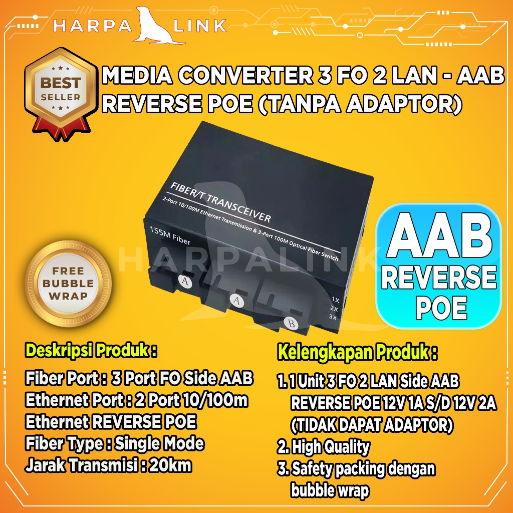 Jual Media Converter 3 FO 2 LAN 3 SC 2 RJ45 3F2E POE 10/100 Mbps Casing Switch Fiber Optic Optik ...