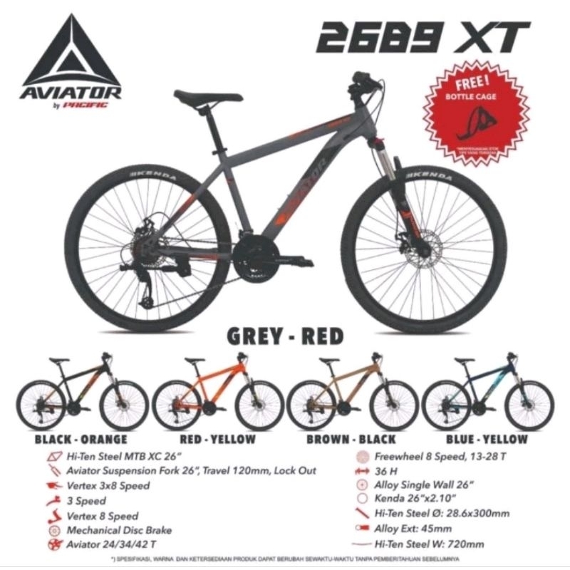 Jual Sepeda Gunung MTB 26 Inch Aviator 2689 XT | Shopee Indonesia