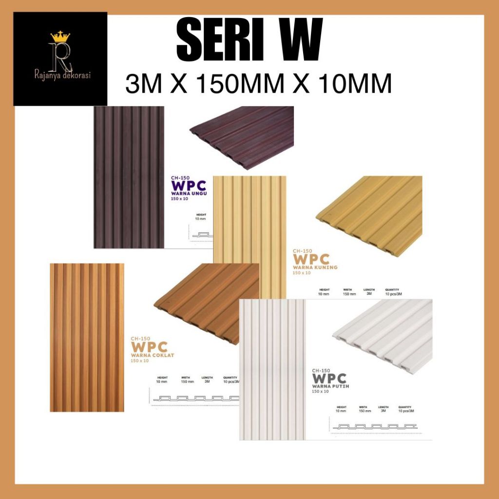 Jual WPC WOOD PANEL/ WALLPANEL [ W ] PERLEMBAR UKURAN 3M TERMURAH DAN ...