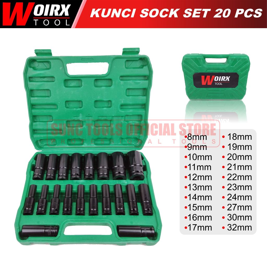 Jual WOIRX TOOL Kunci Sock Mesin Impact / Kunci Shock 1/2 inch 6PT 20 ...
