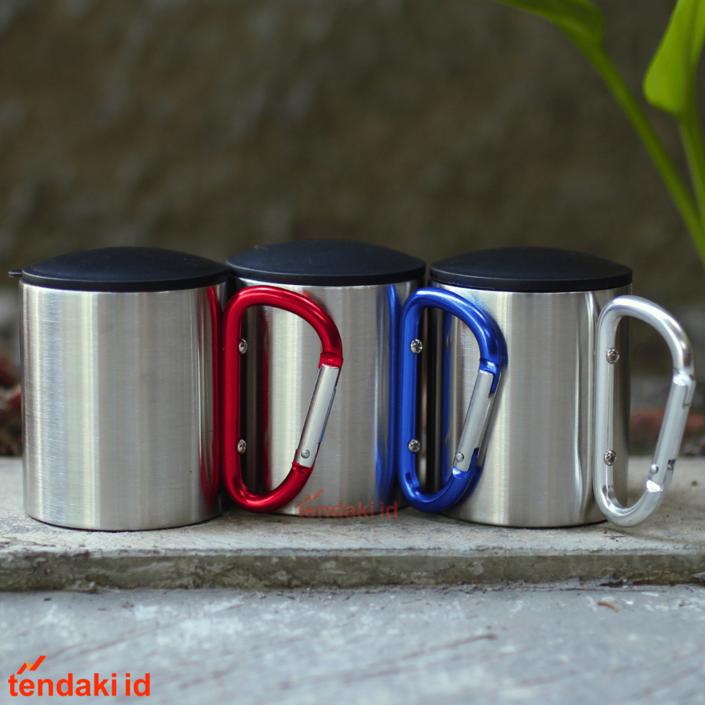 Jual Gelas Cangkir Mug Carabiner bahan Stainless Steel kapasitas 150ml ...