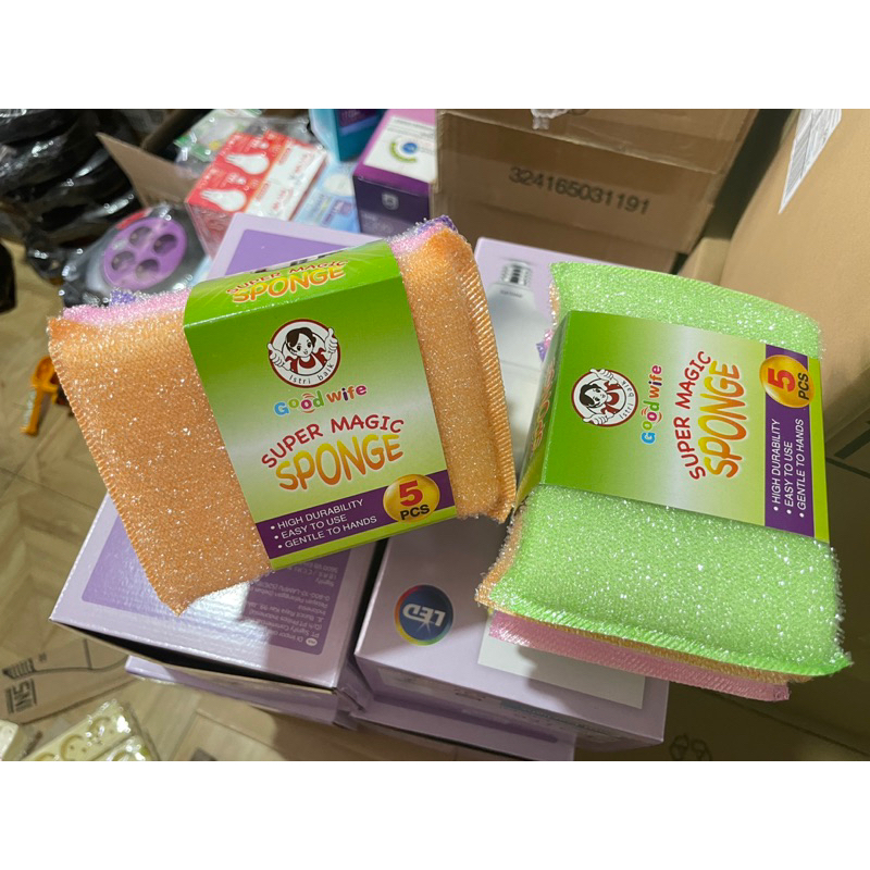 Jual SPON CUCI PIRING 5PCS SUPER MAGIC SPONGE DISH | Shopee Indonesia