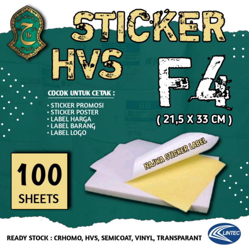 Jual STICKER HVS ( DOFF ) F4 ISI 100 LEMBAR TERMURAH | Shopee Indonesia