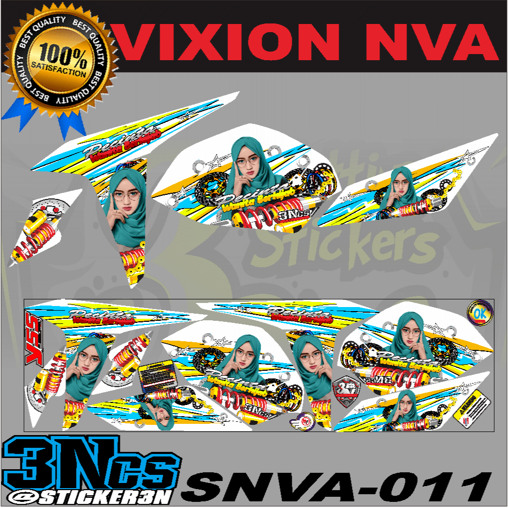 Jual striping yamaha vixion advance wanita berhijab, sticker variasi wanita berhijab yamaha ...