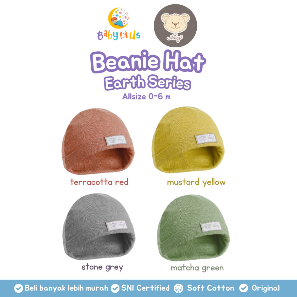 Jual Beanie Hat Nary Baby Nature Series - Topi Bayi Allsize Newborn up ...