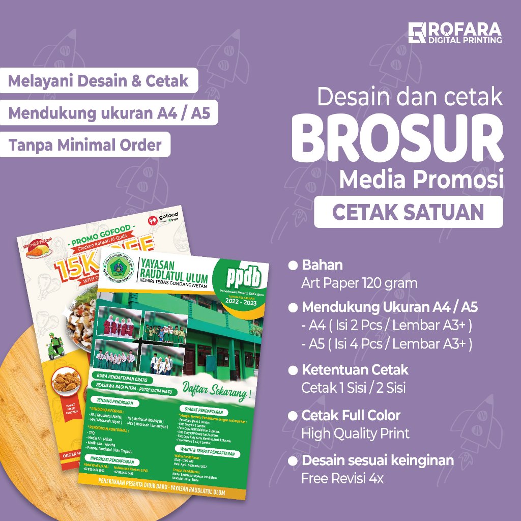 Jual Brosur | Art Paper 120 gram | Cetak Satuan - Ukuran A4 / A5 ...