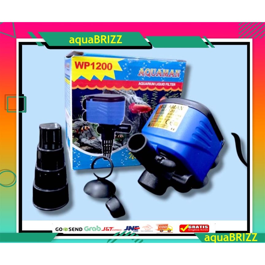 Jual POMPA AIR CELUP AQUARIUM AQUAMAN WP 1200 WP-1200 LOW WATT / WAT RENDAH | Shopee Indonesia